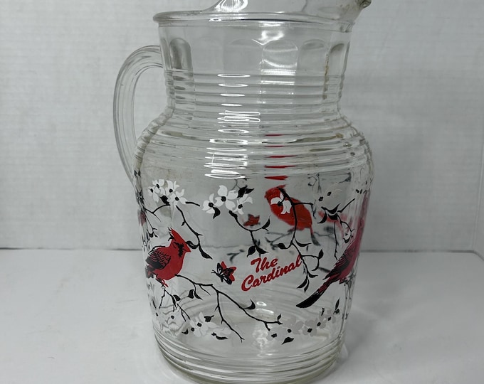 Vintage the Cardinal Hazel Atlas Bird Glass With Ice Catcher Lip Tall ...