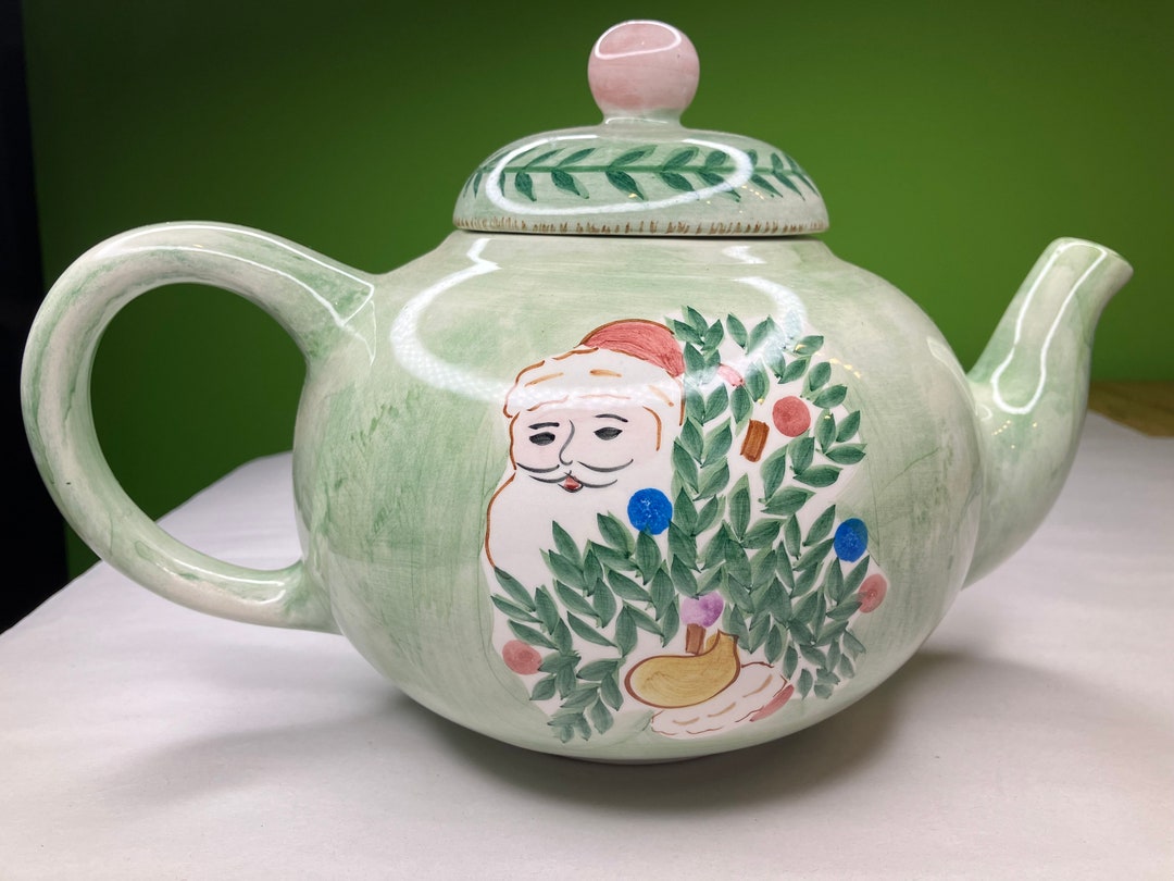 Vintage Bella Ceramic Christmas Teapot With Gorgeous Lt Green Color and ...