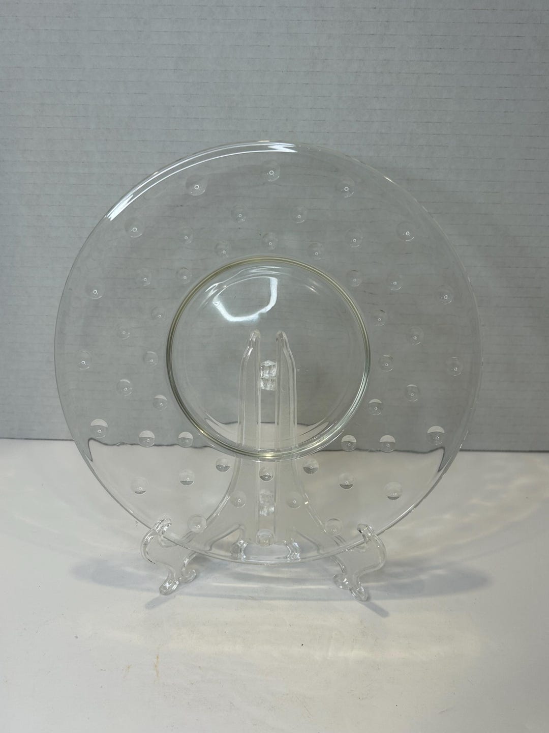 Vintage Clear Glass Raised Dotted Bubble Texture Thick Plates - Etsy