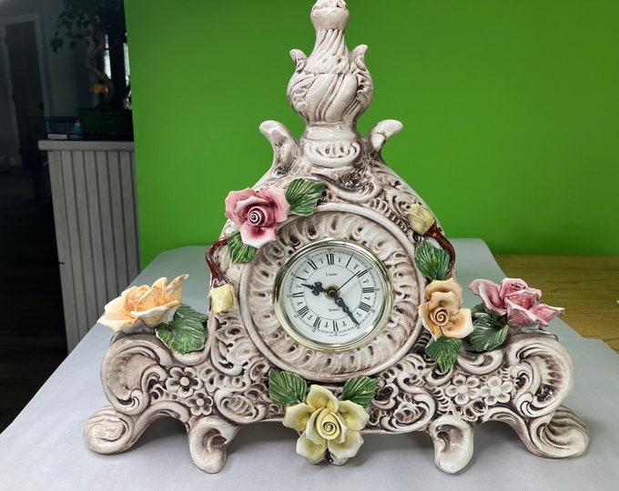 Vintage Capodimonte Style Mantel Clock With Gorgeous Look and Urania ...