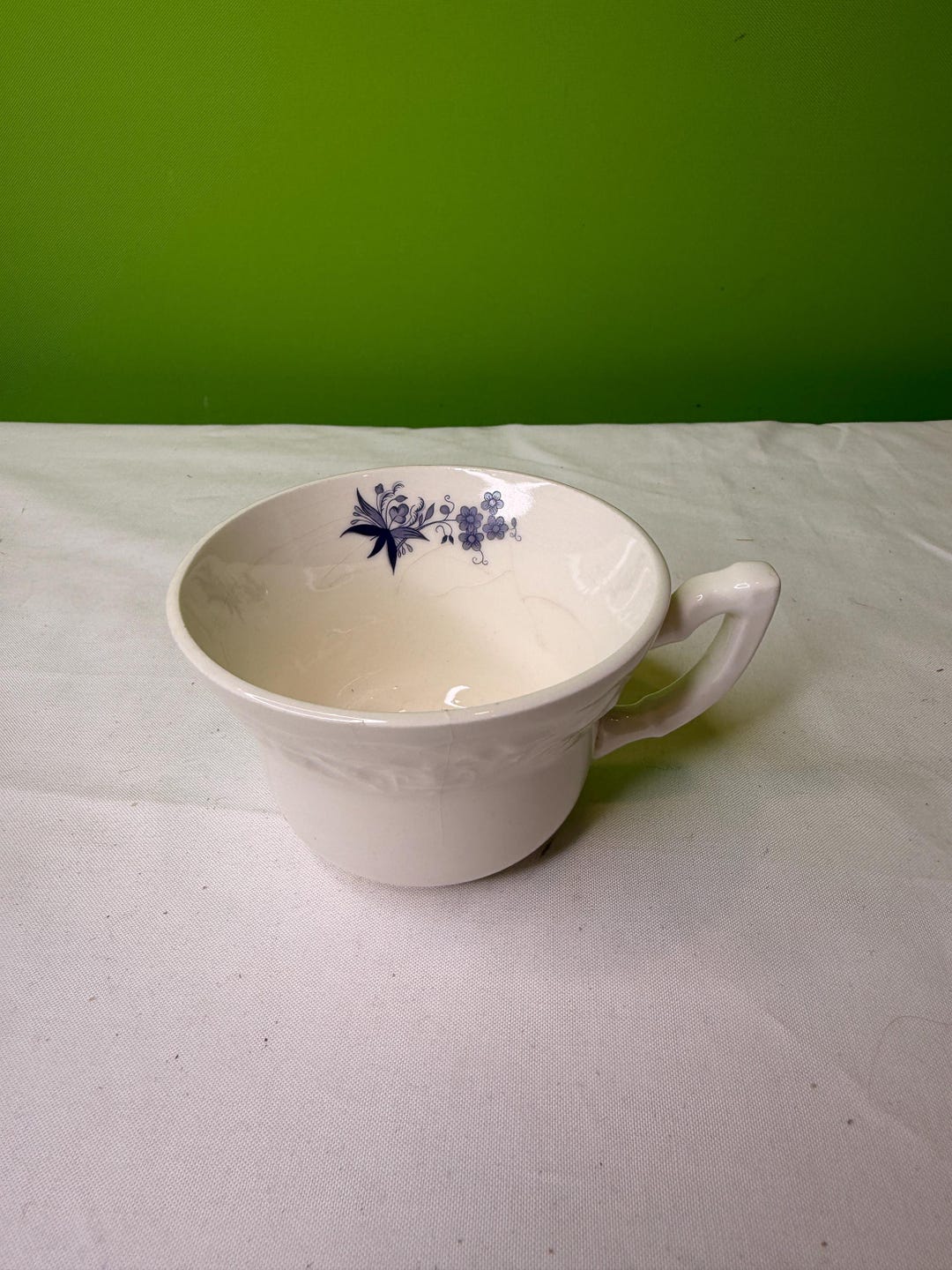Vintage Ceramic Coffee/tea Cup With Purple Flower Design ~ Crazing - Etsy