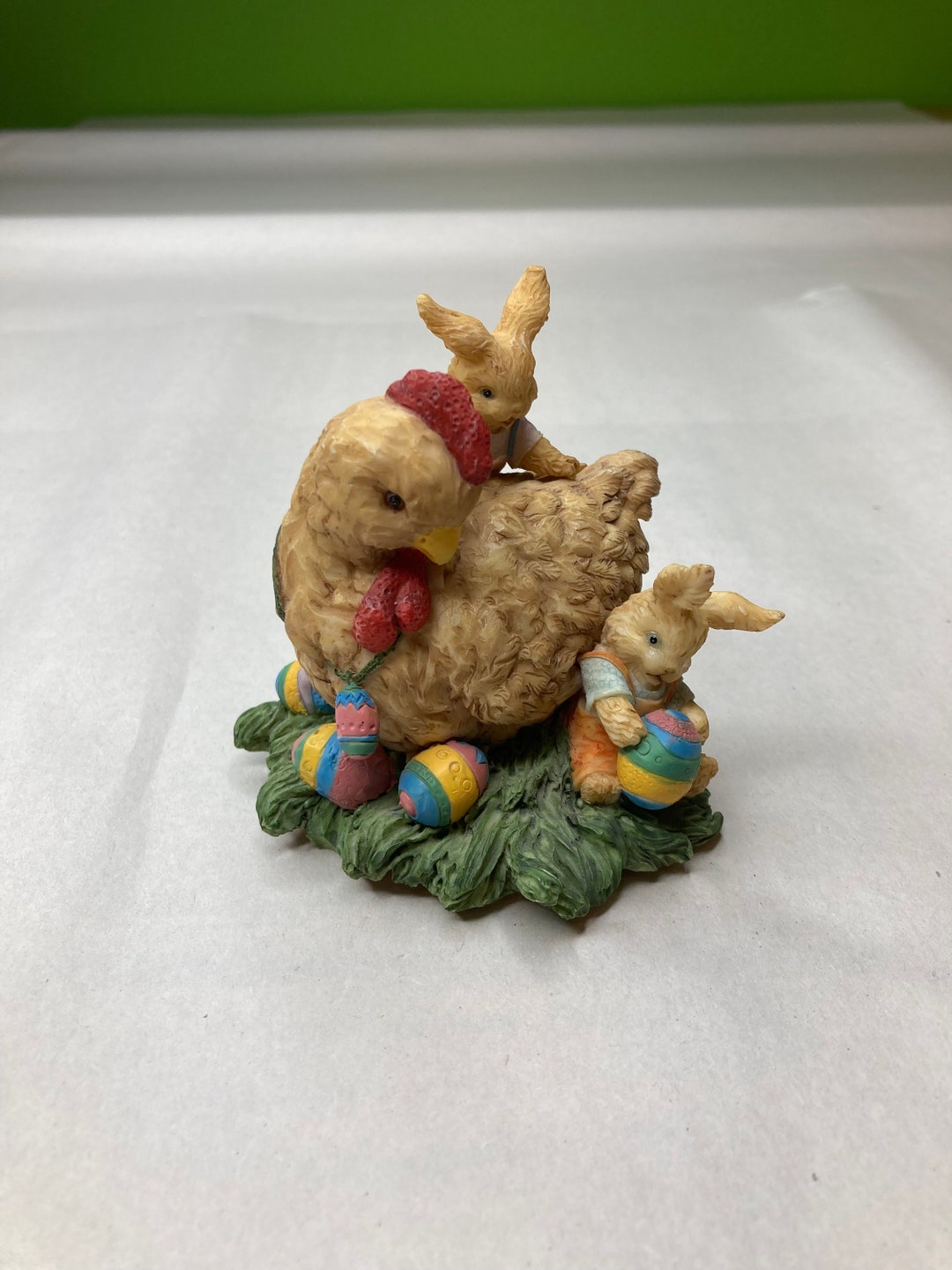 Vintage Ceramic Hen and Bunnies Easter Figurine - Etsy