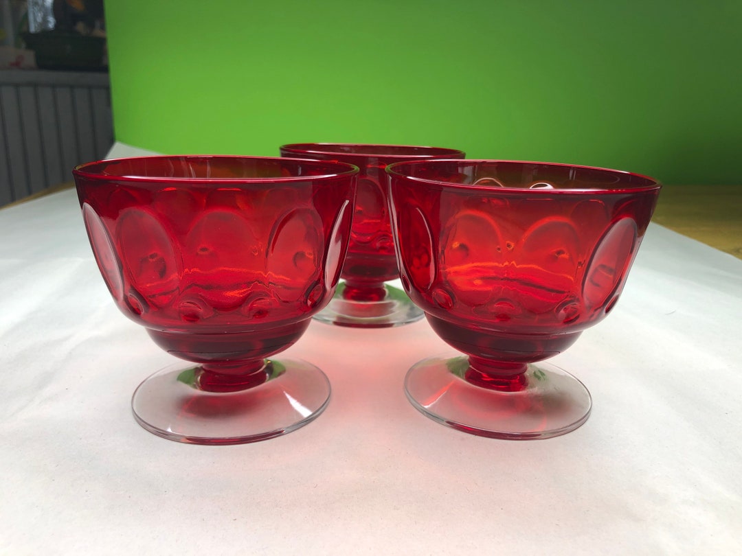 Vintage Fostoria Mesa Red Crystal Sherbet Glass Dishes With Gorgeous ...