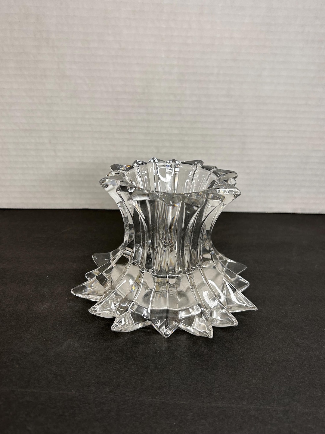 Vintage Partylite Germany Lead Crystal Aurora Spike Pillar Candleholder ...