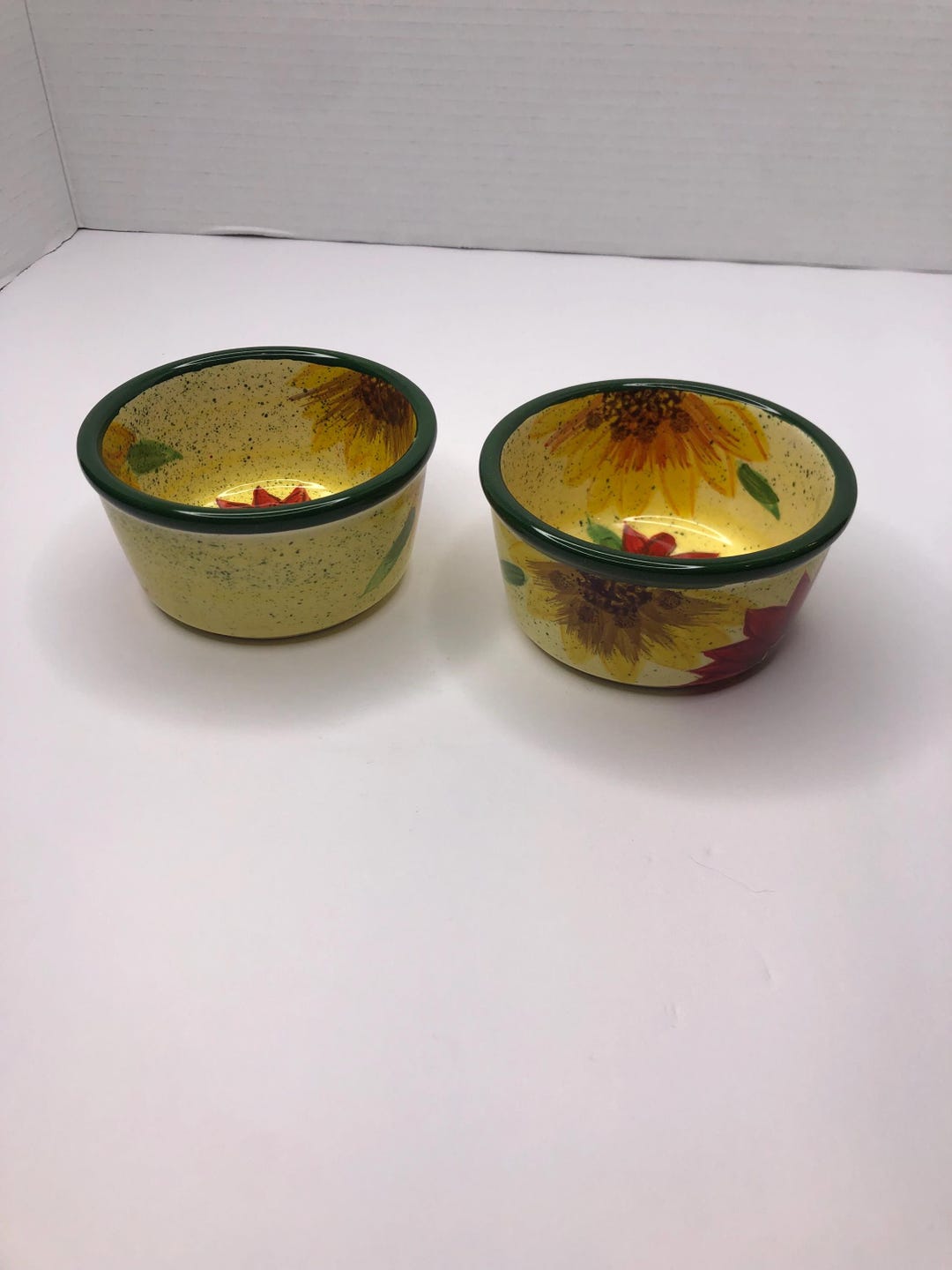 Vintage Temptations by Tara Sunflower Individual Bowl/ramekins Set of 2 ...