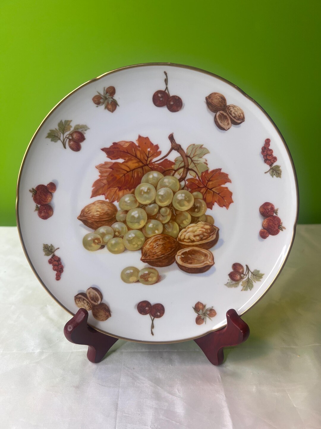 Vintage HMS Royal Hanover Salad Plate ~ Autumn Grapes and Nuts ...