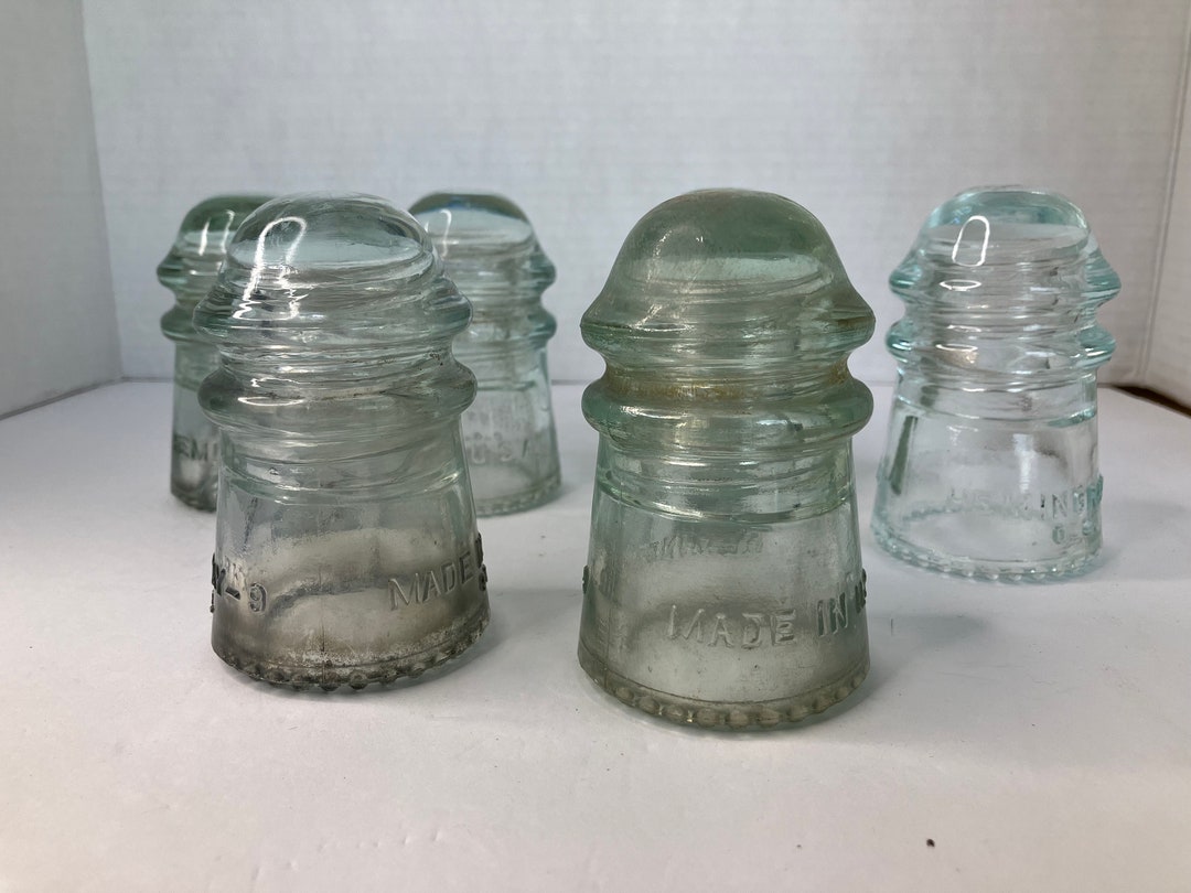 Vintage Hemingray Vintage Clear Glass Insulator No 9 Set of 6 - Etsy