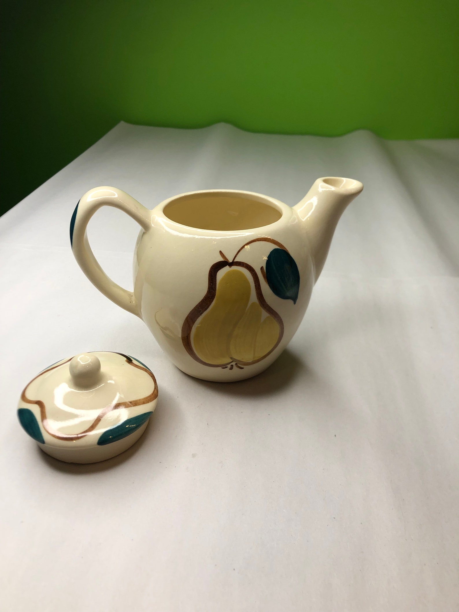 Vintage Puritan Pottery 2 Cup Teacup Individual Size Apple and Pear ...