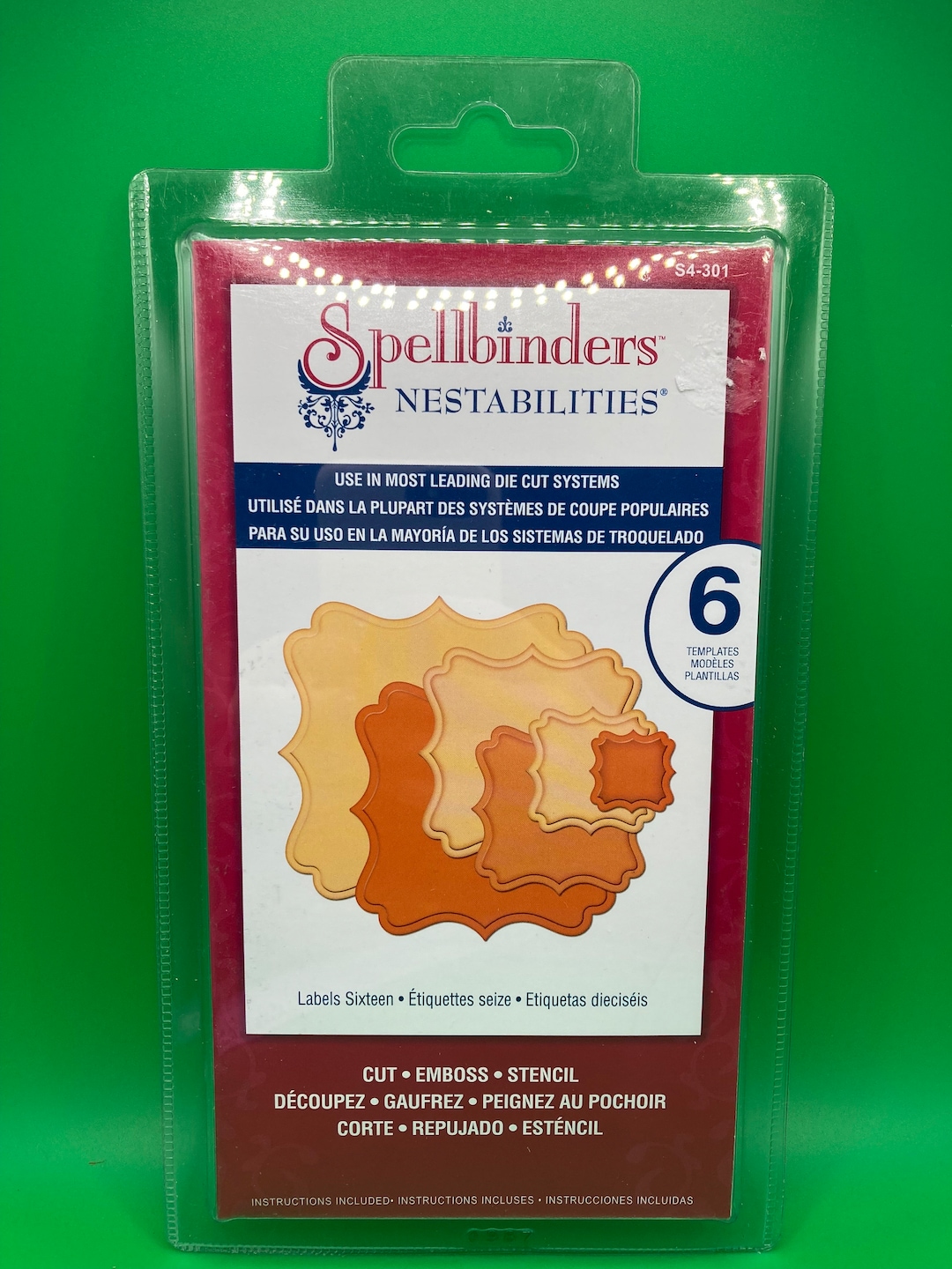 Spellbinders Nestabilities S4301 "labels Sixteen" Cut, Emboss, Stencil ...