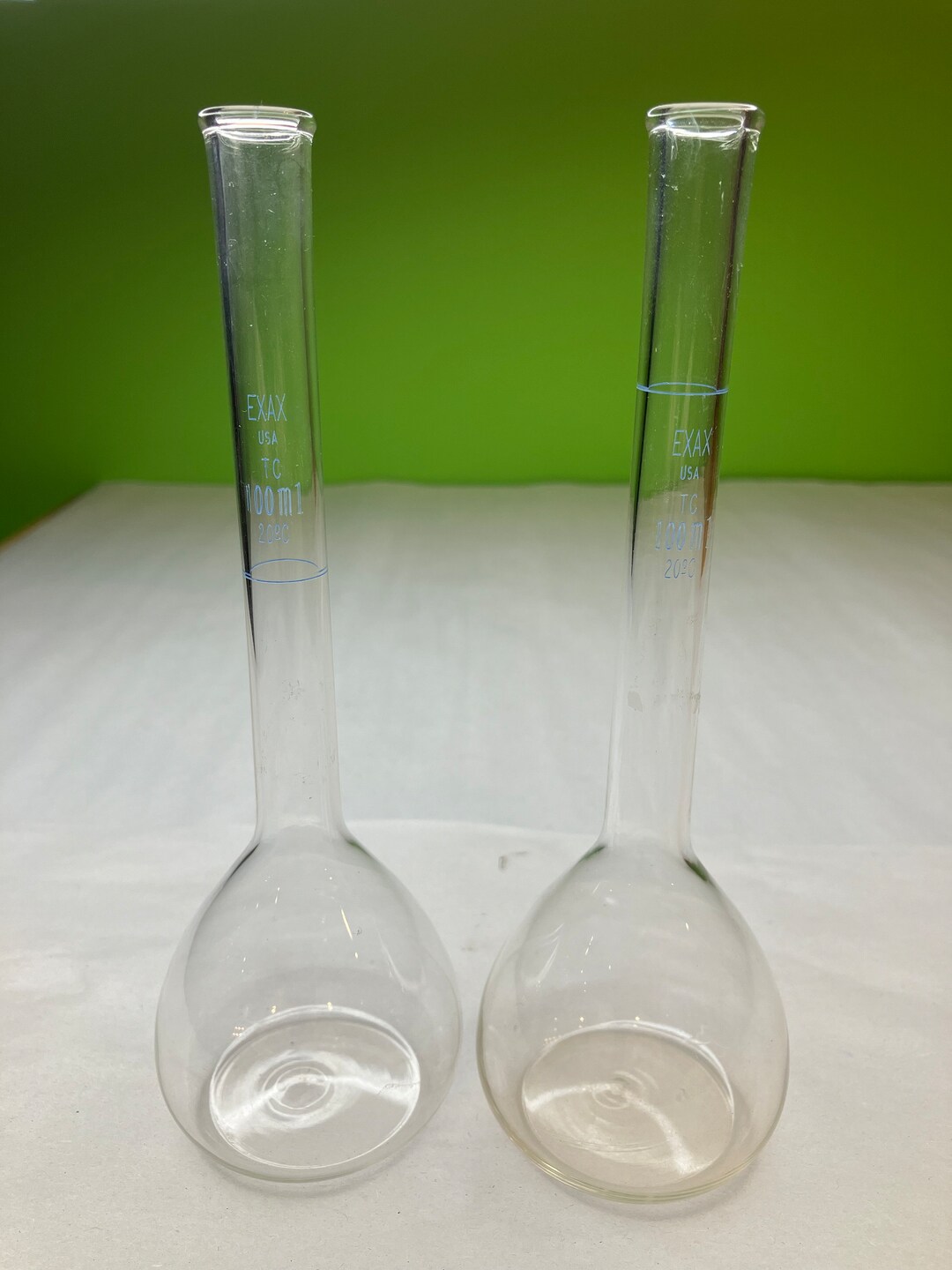 Vintage Exax Glass Laboratory Long Neck Flask Set of 2 -100ml - Etsy