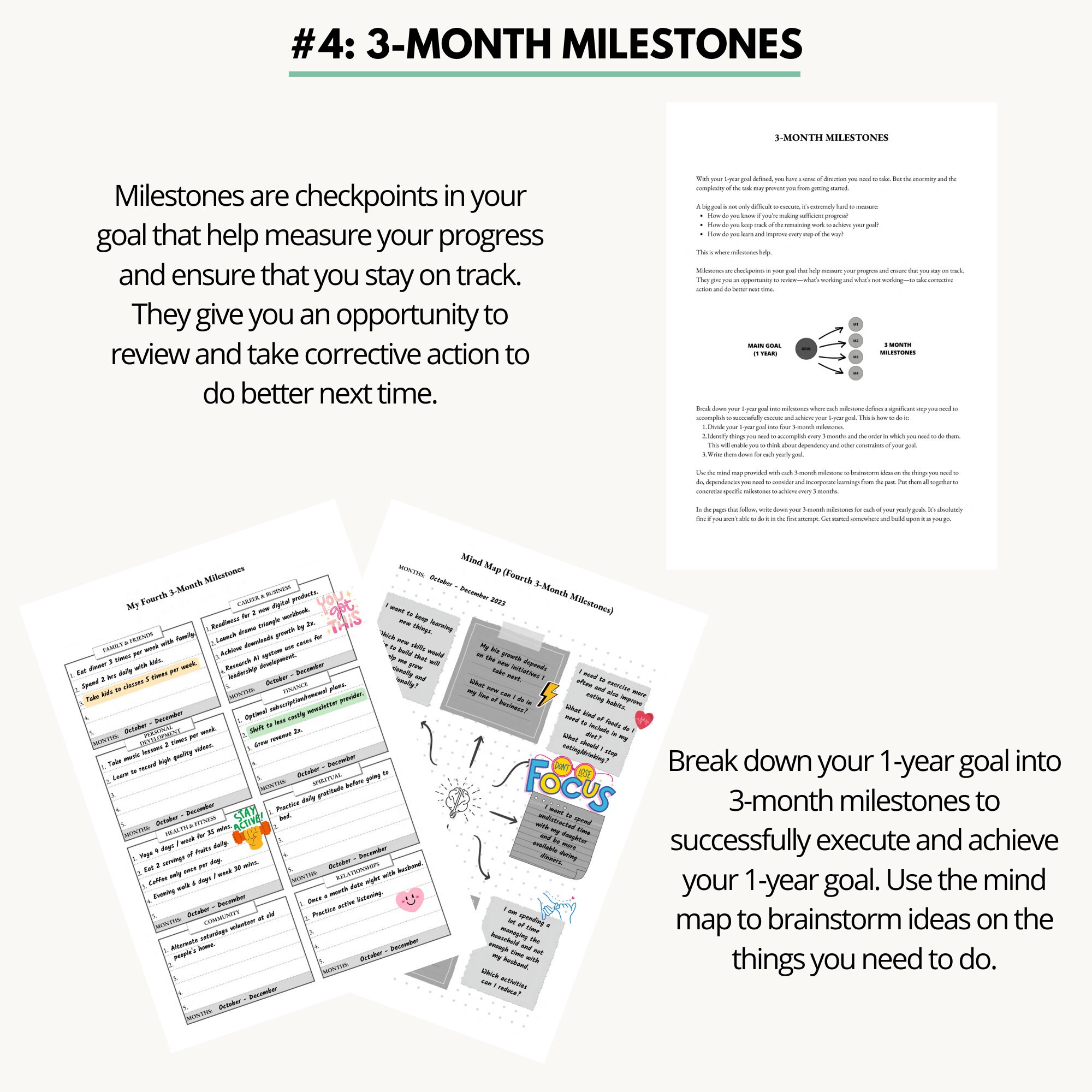 Goal Planner Printable, Goal Setting and Tracker, Undated Monthly and ...