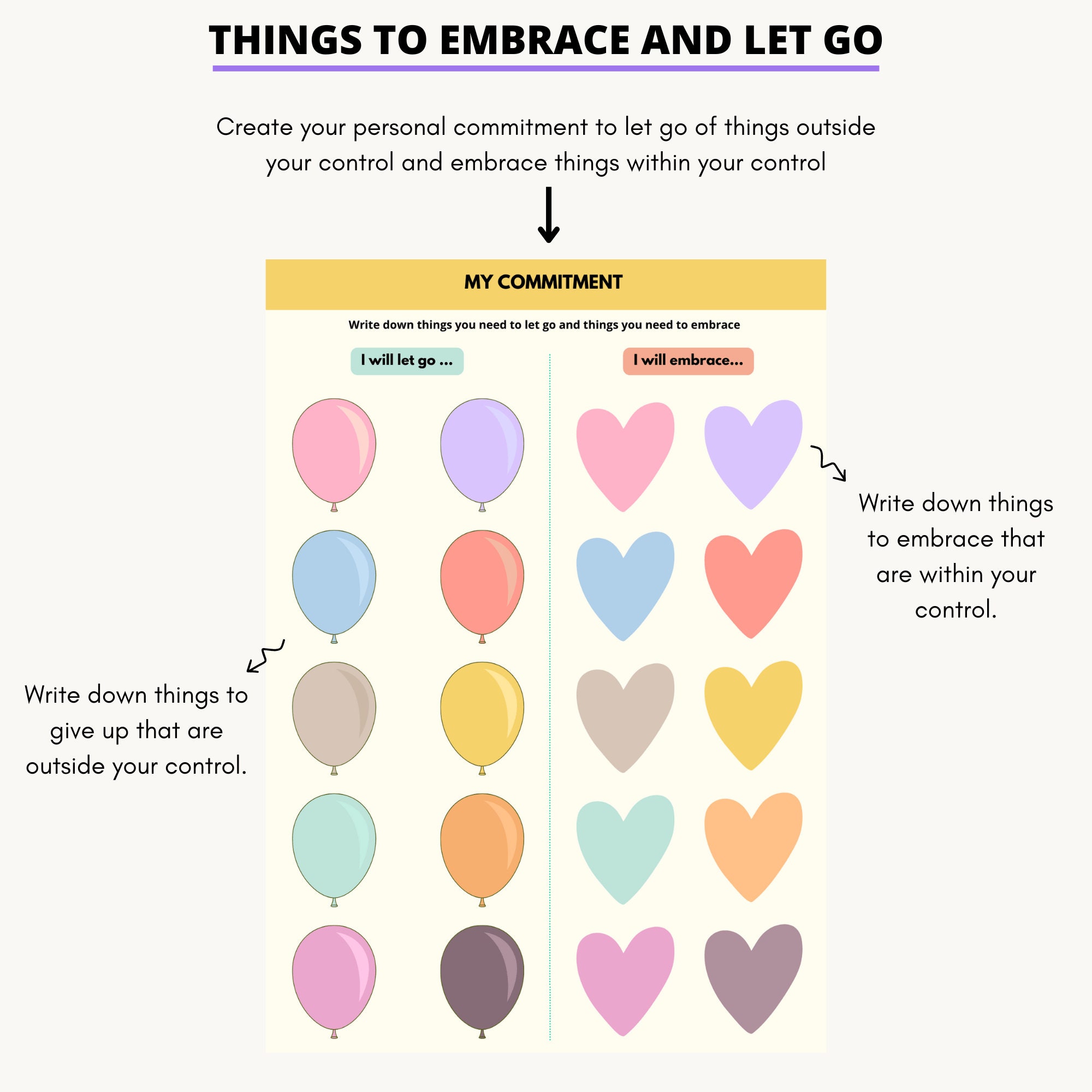 Circle of Control Worksheet, Coping Skills, Self Regulation, Anxiety ...