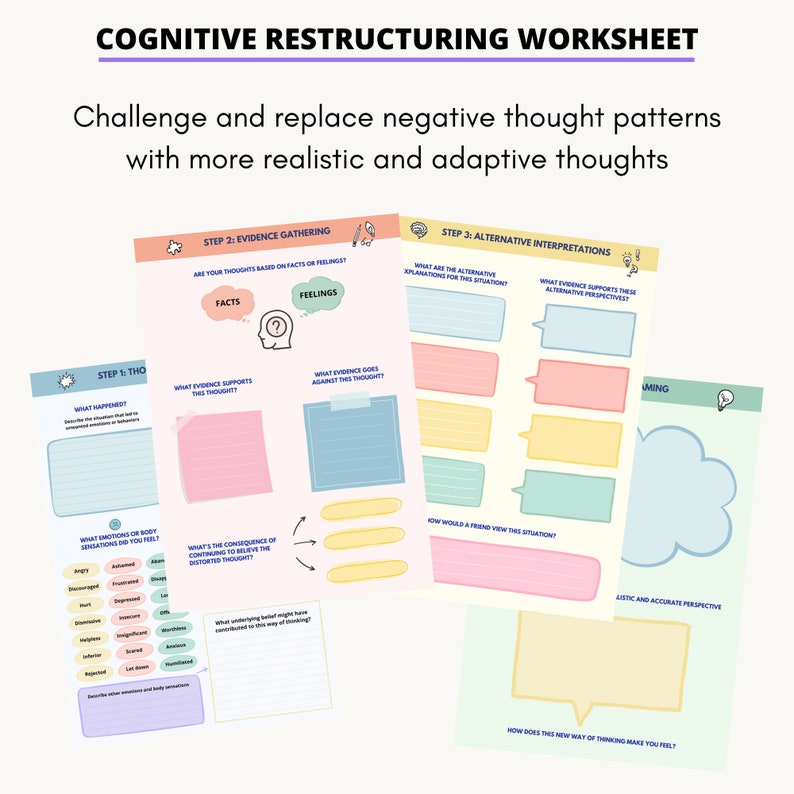 Cognitive Distortions, Mindfulness Cards, Cognitive Restructuring ...