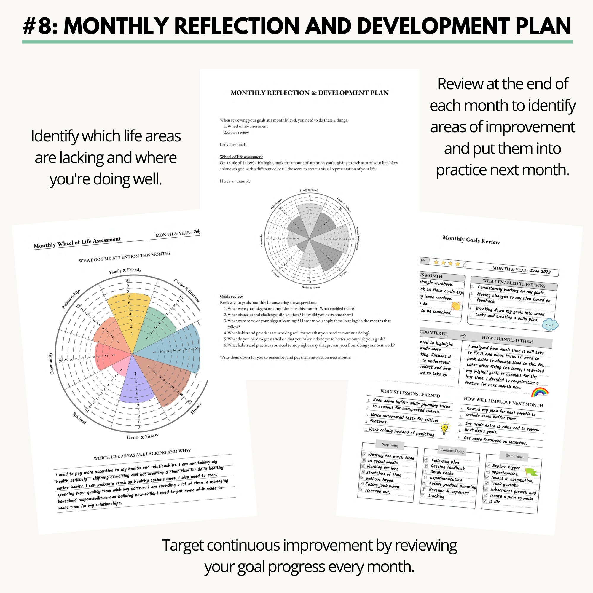 Goal Planner Printable, Goal Setting and Tracker, Undated Monthly and ...