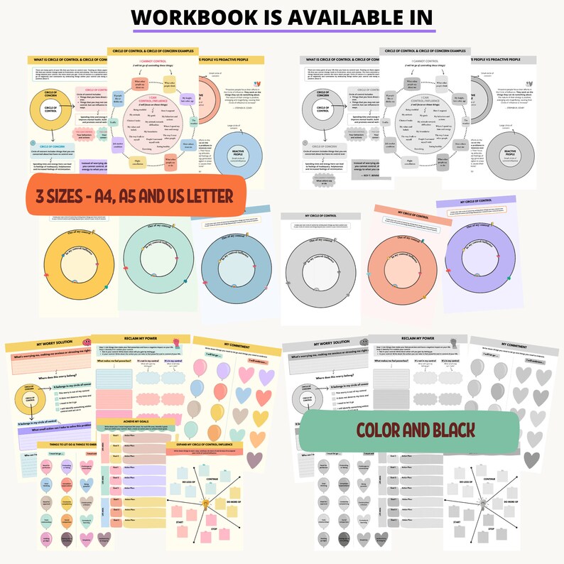 Circle of Control Worksheet, Coping Skills, Self Regulation, Anxiety ...