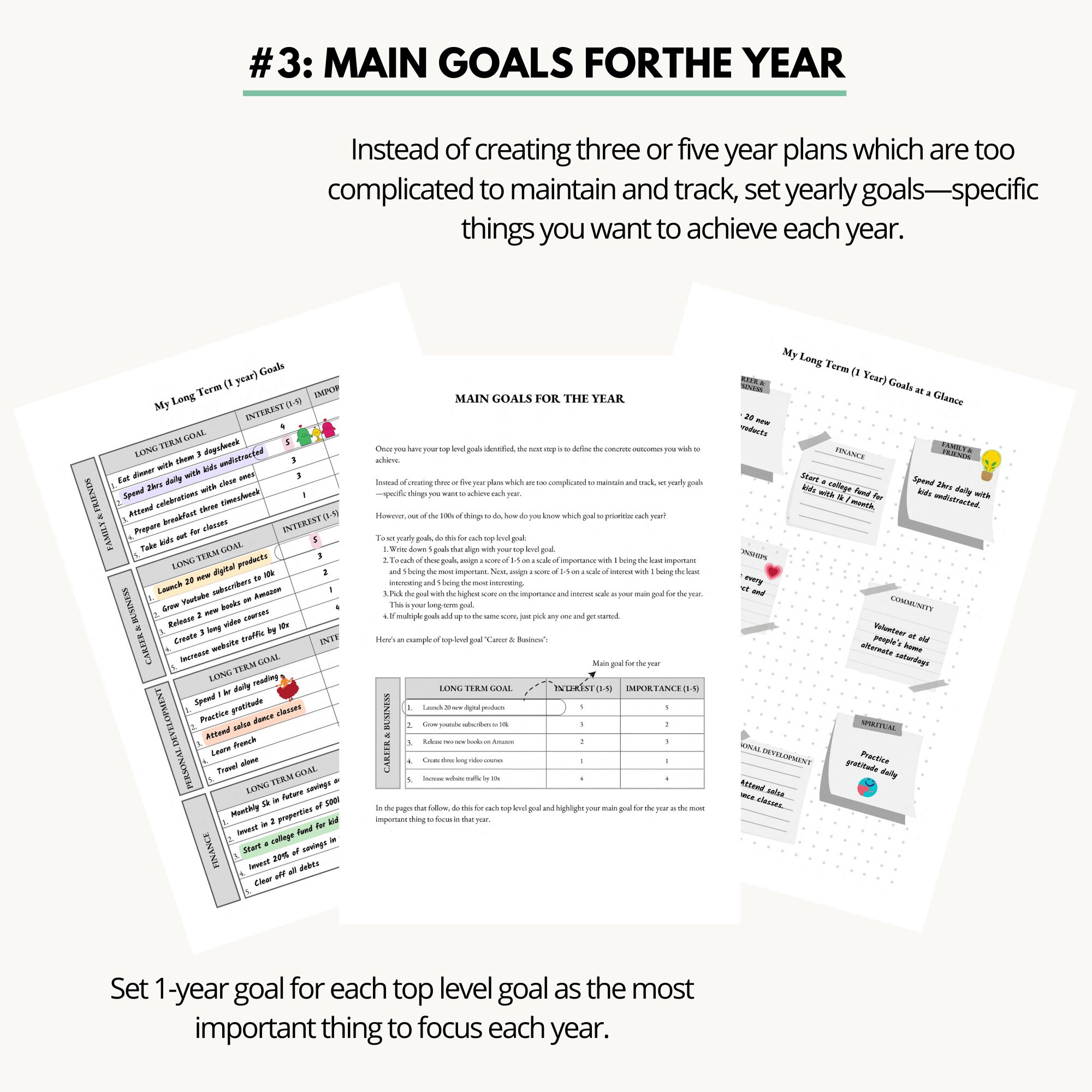 Goal Planner Printable, Goal Setting and Tracker, Undated Monthly and ...