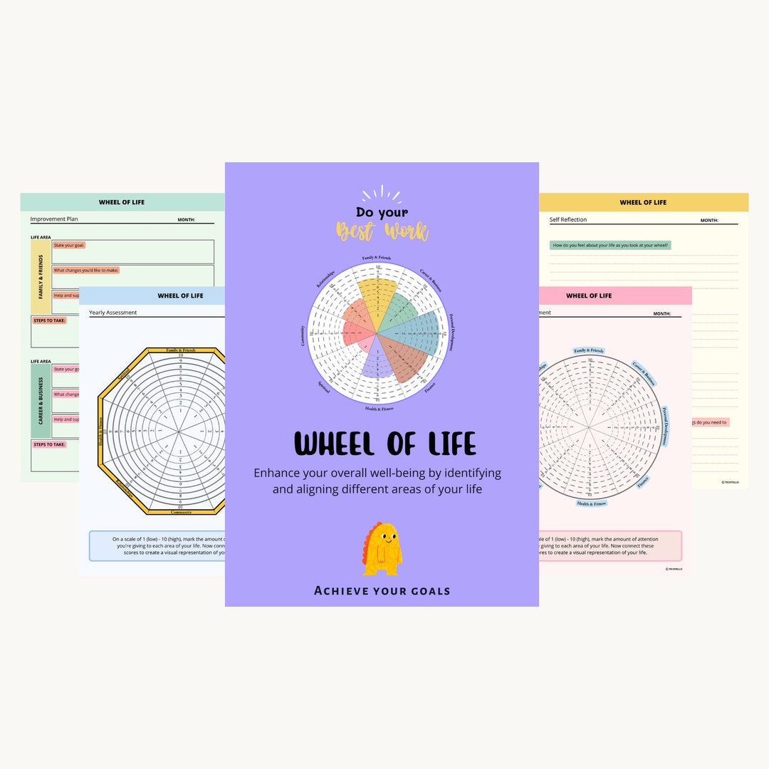 Wheel of Life Life Balance Wheel Coaching Worksheets - Etsy
