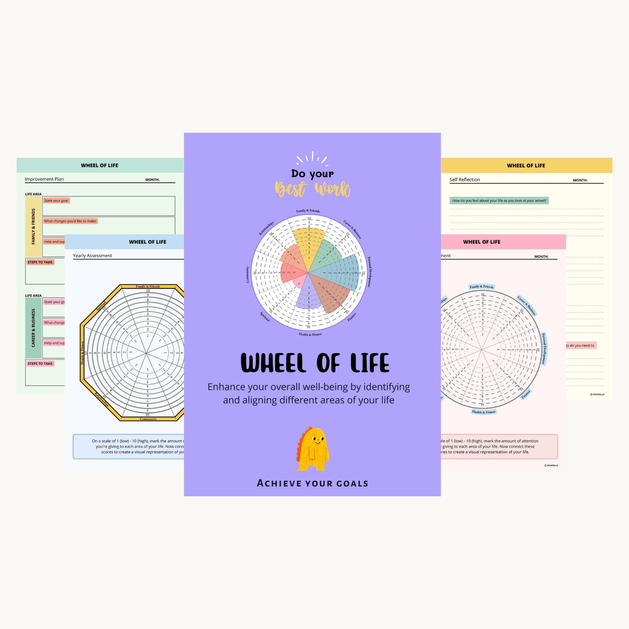 Wheel of Life Life Balance Wheel Coaching Worksheets - Etsy