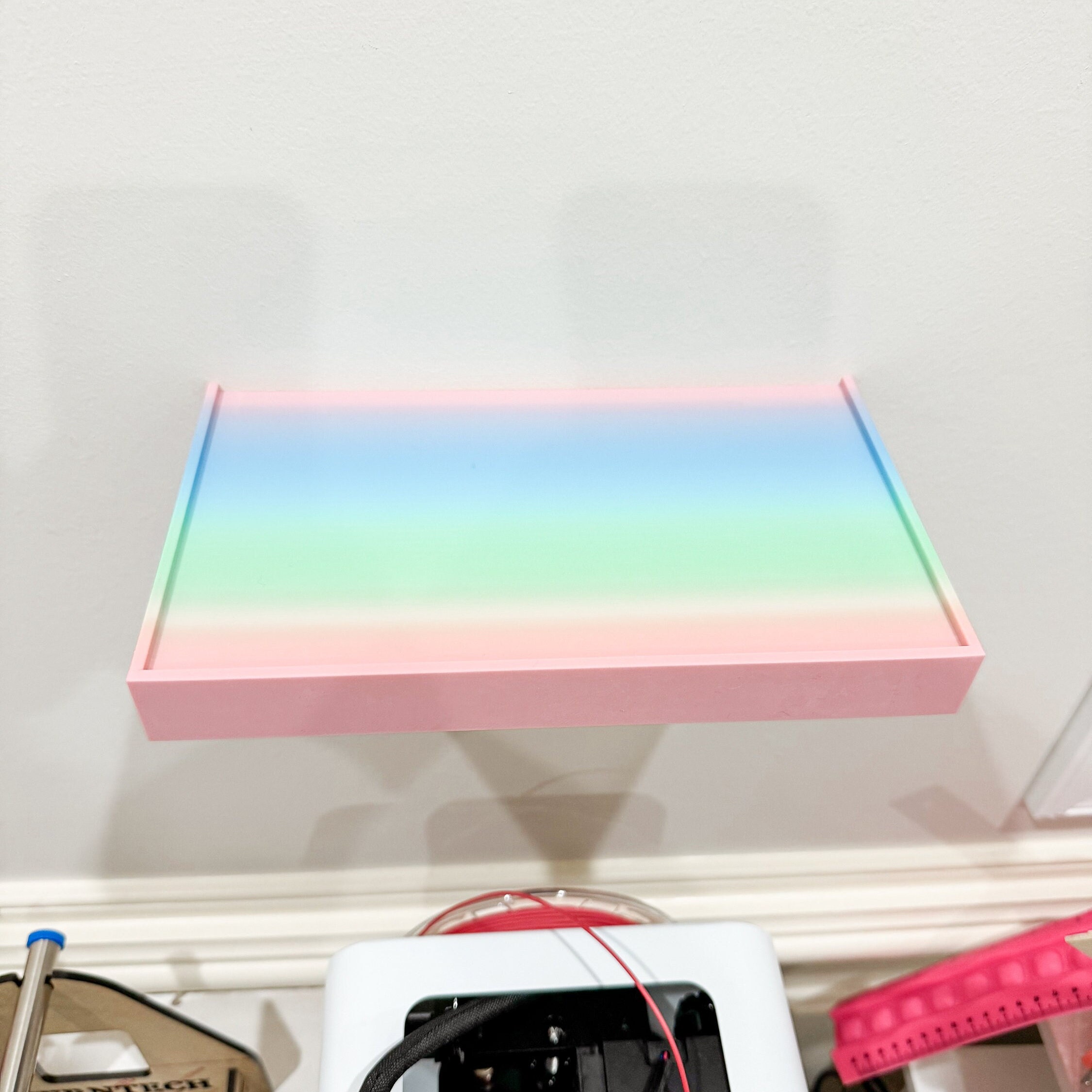 3D Printed Floating Shelf in Pastel Rainbow Perfect for Kids Rooms ...