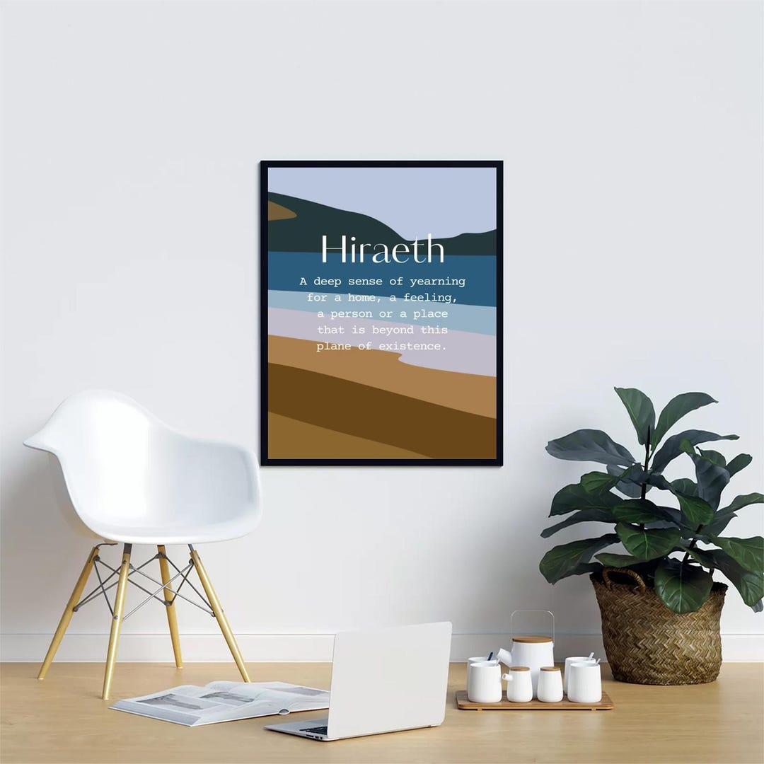 Welsh Hiraeth Quote Beach and Sea Art Print, Beautiful Wall Art for ...