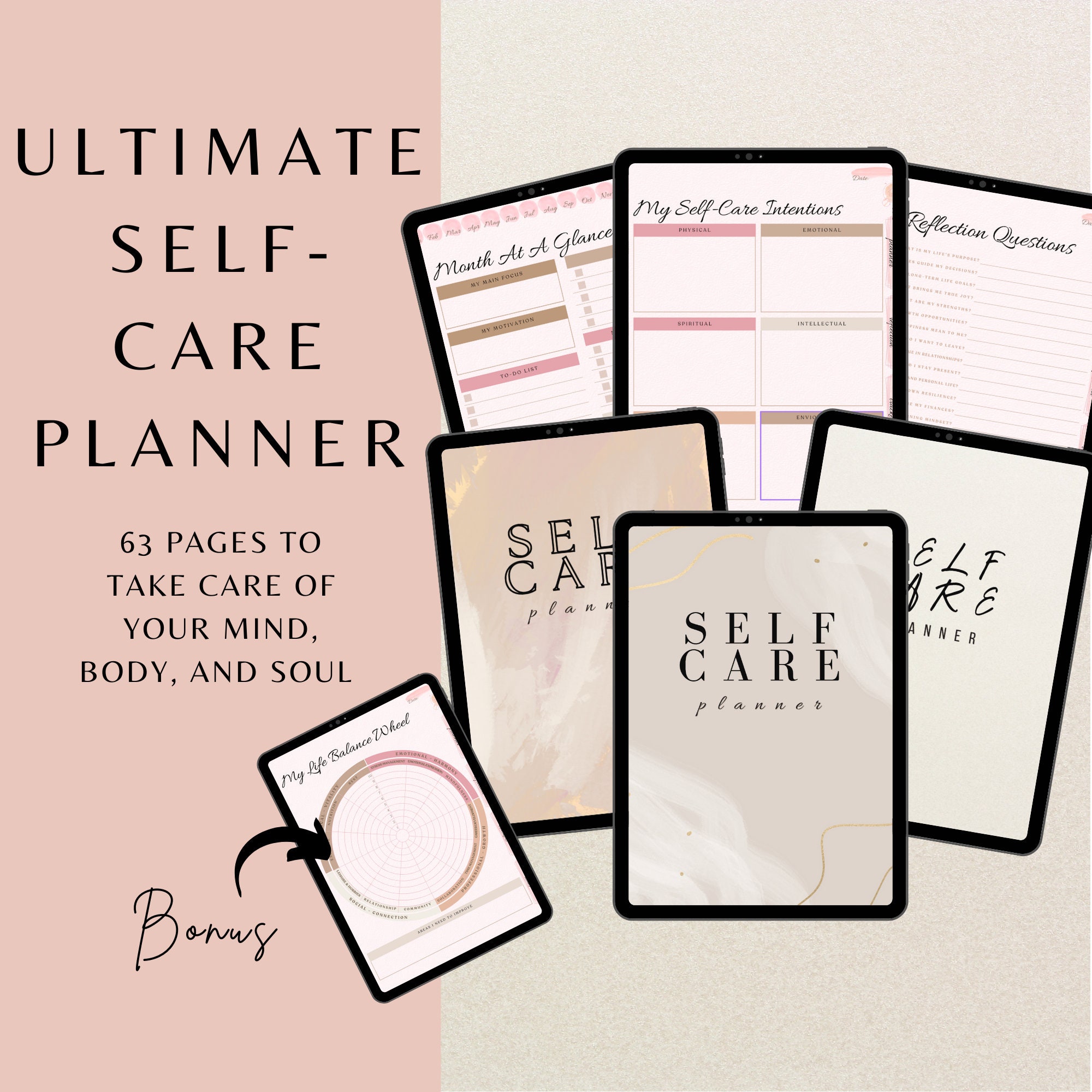 Self-care Planner Printable Mindfulness Workbook Self-love Journal ...