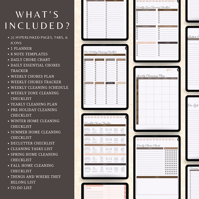 Cleaning Schedule Printable Daily Weekly Monthly Planner Household ...
