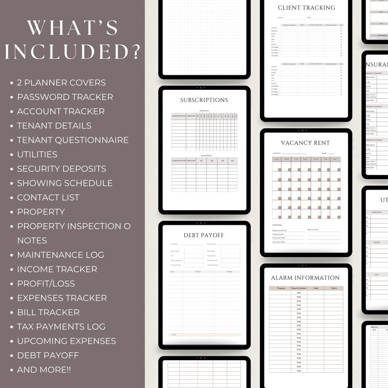 Rental Property Planner, Financial Tracker & Management Organizer ...
