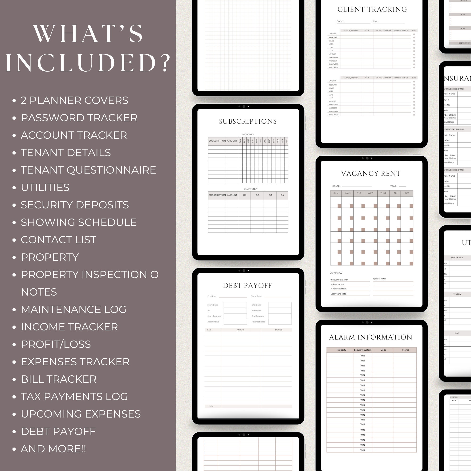 Rental Property Planner, Financial Tracker & Management Organizer ...