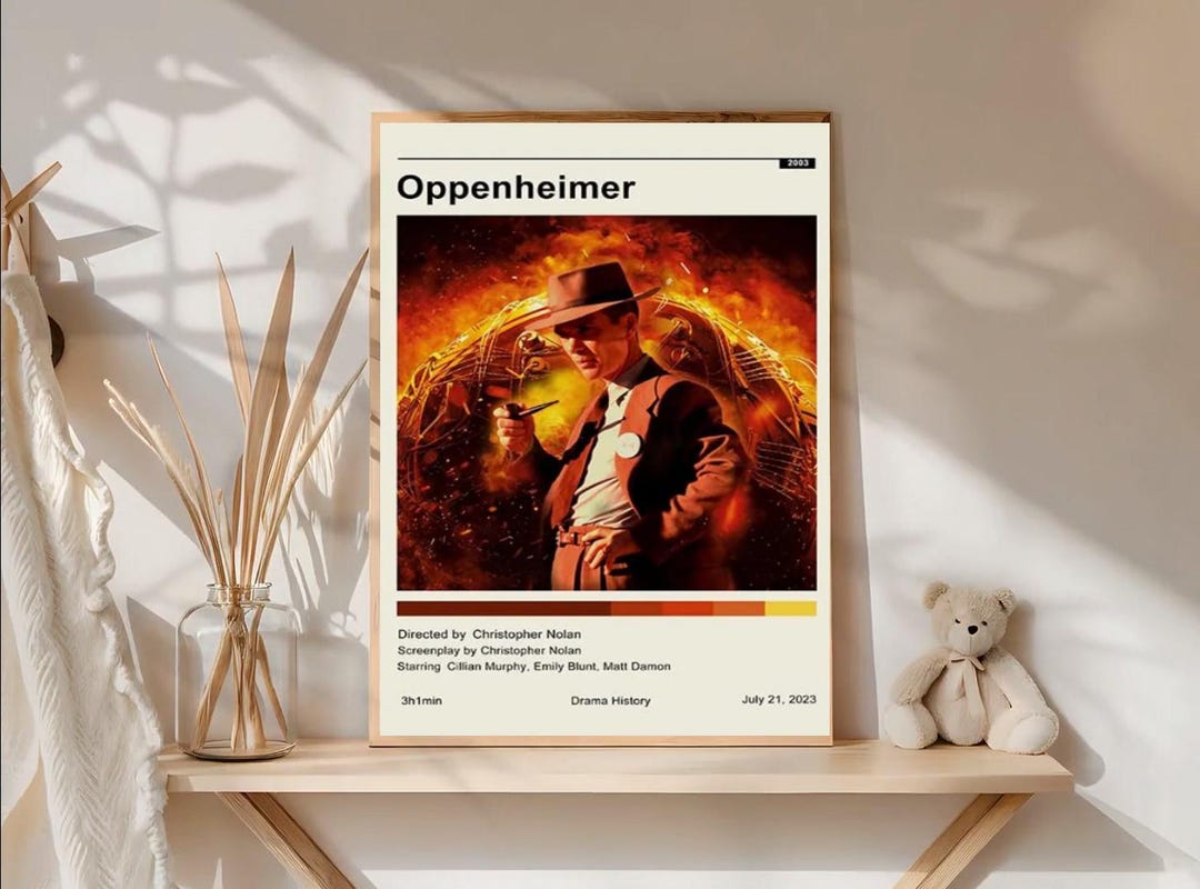 Oppenheimer Movie Poster Vintage Minimalist Wall Art Home Decor Custom ...