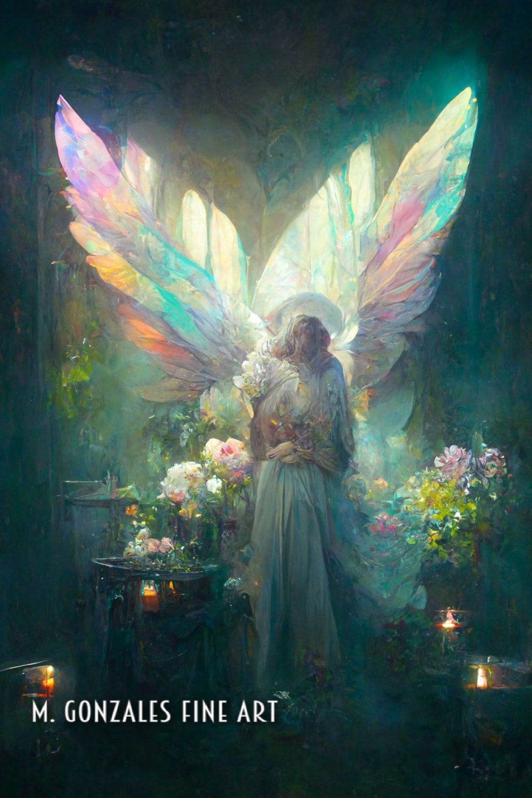Abstract Pastel Angel Painting Print 5x7 spiritual Art Angel - Etsy