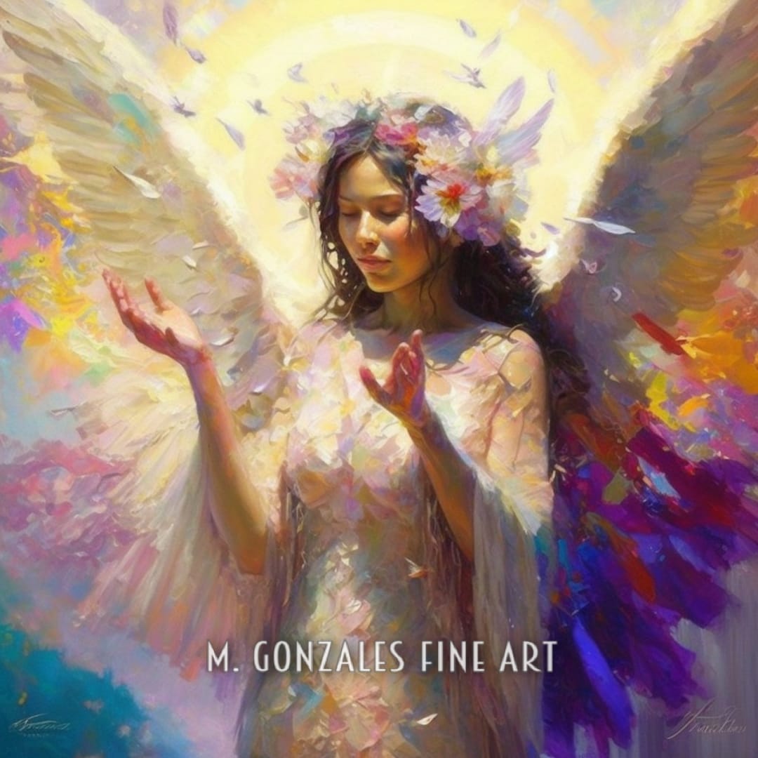 Pastel Angel Oil Painting 5x5 Altar Print Spiritual Art - Etsy