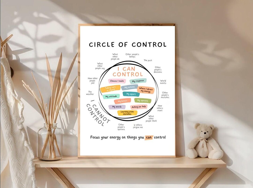 Circle of Control Inspirational Poster, Motivational Wall Art Print for ...