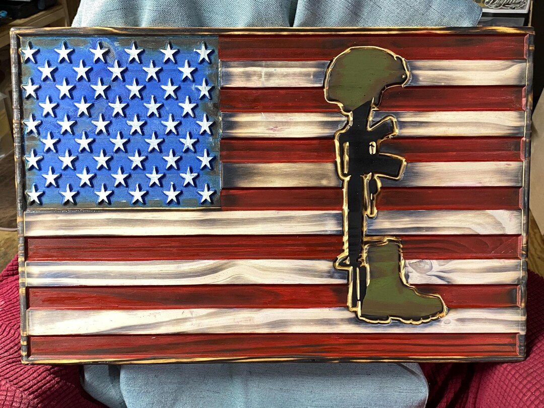 Carved Wooden Flag, Military, First Responder, Veteran, Flag, Marines ...