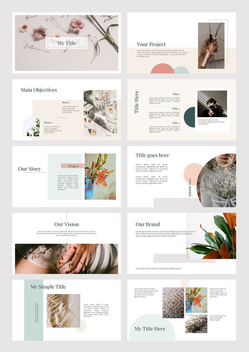 Neutral, Warm and Pastel Colours Powerpoint Template - Elegant ...