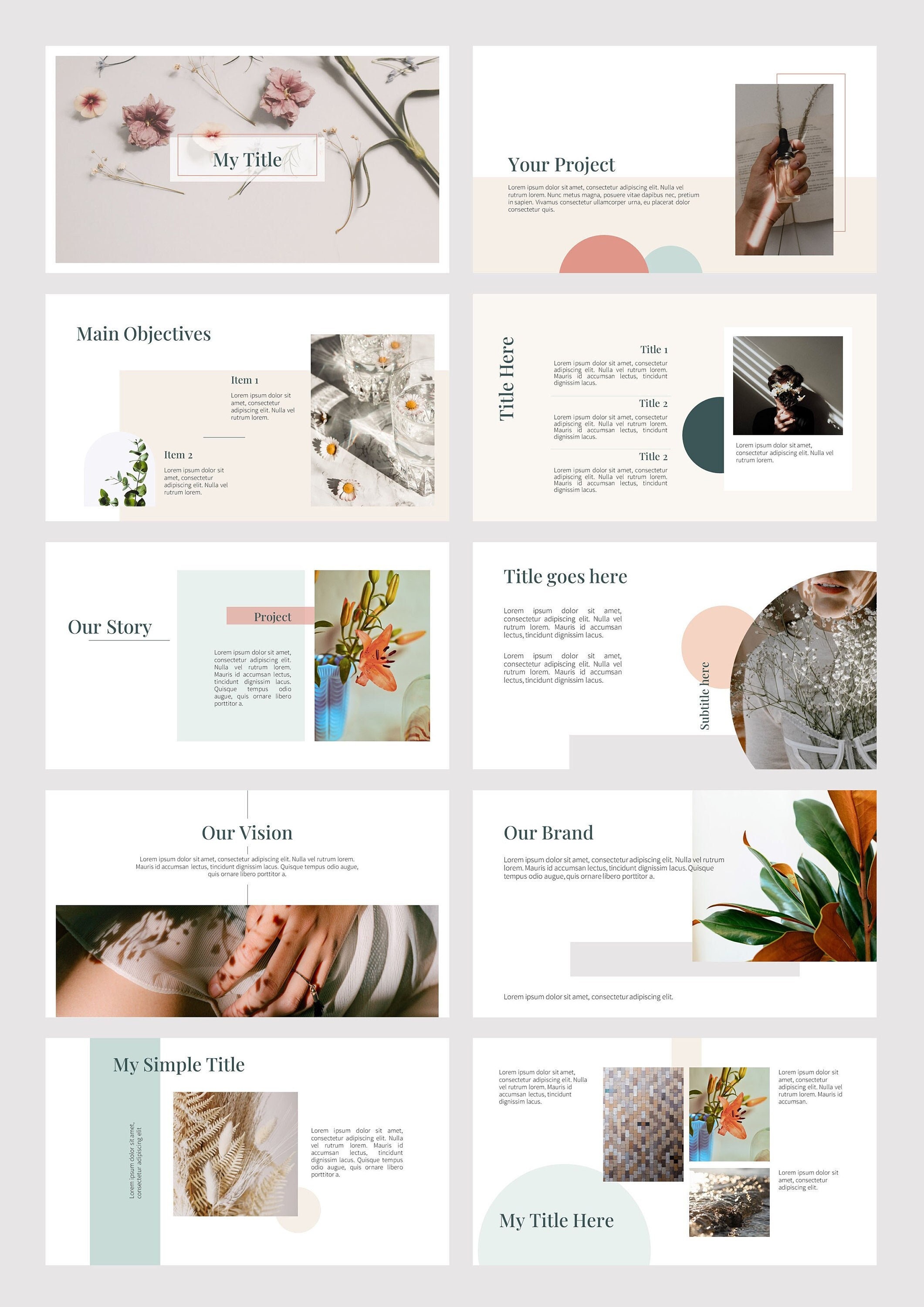 Neutral, Warm and Pastel Colours Powerpoint Template - Elegant ...