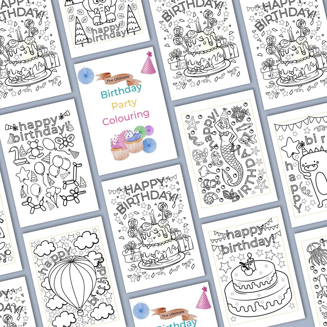 Birthday Coloring Pages, 10 Printable Birthday Theme Coloring Pages ...