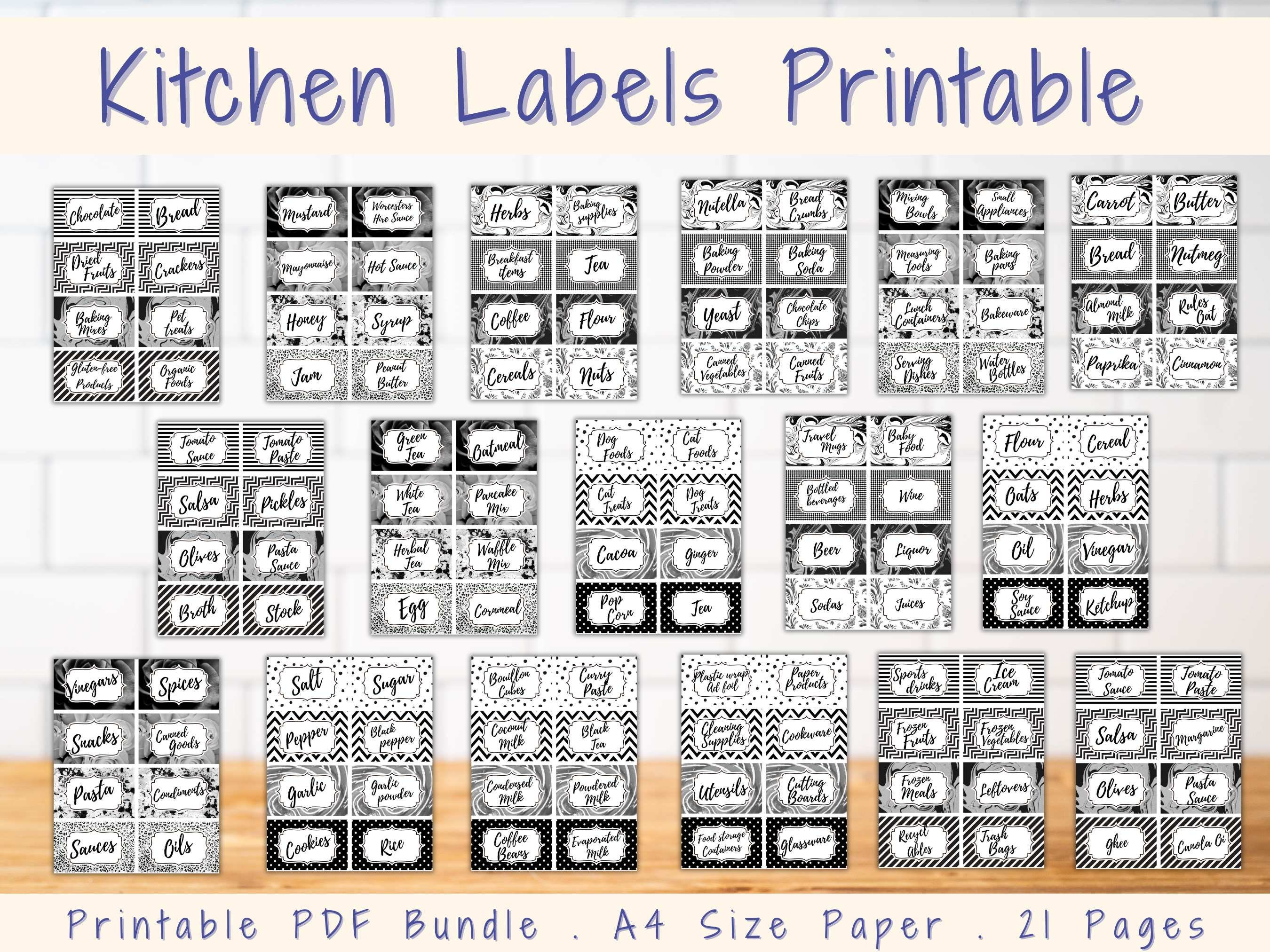 Editable & Printable Kitchen Labelspantry Organization - Etsy