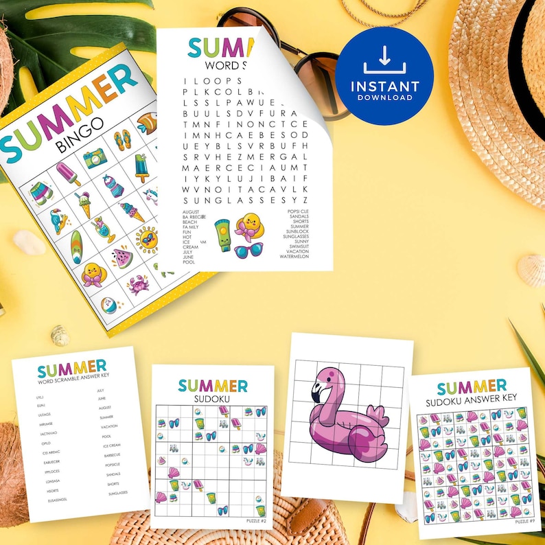 Summer Activities Summer Printables Summer Games Summer - Etsy