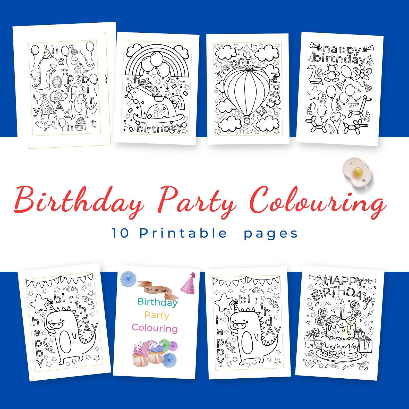 Birthday Coloring Pages, 10 Printable Birthday Theme Coloring Pages ...
