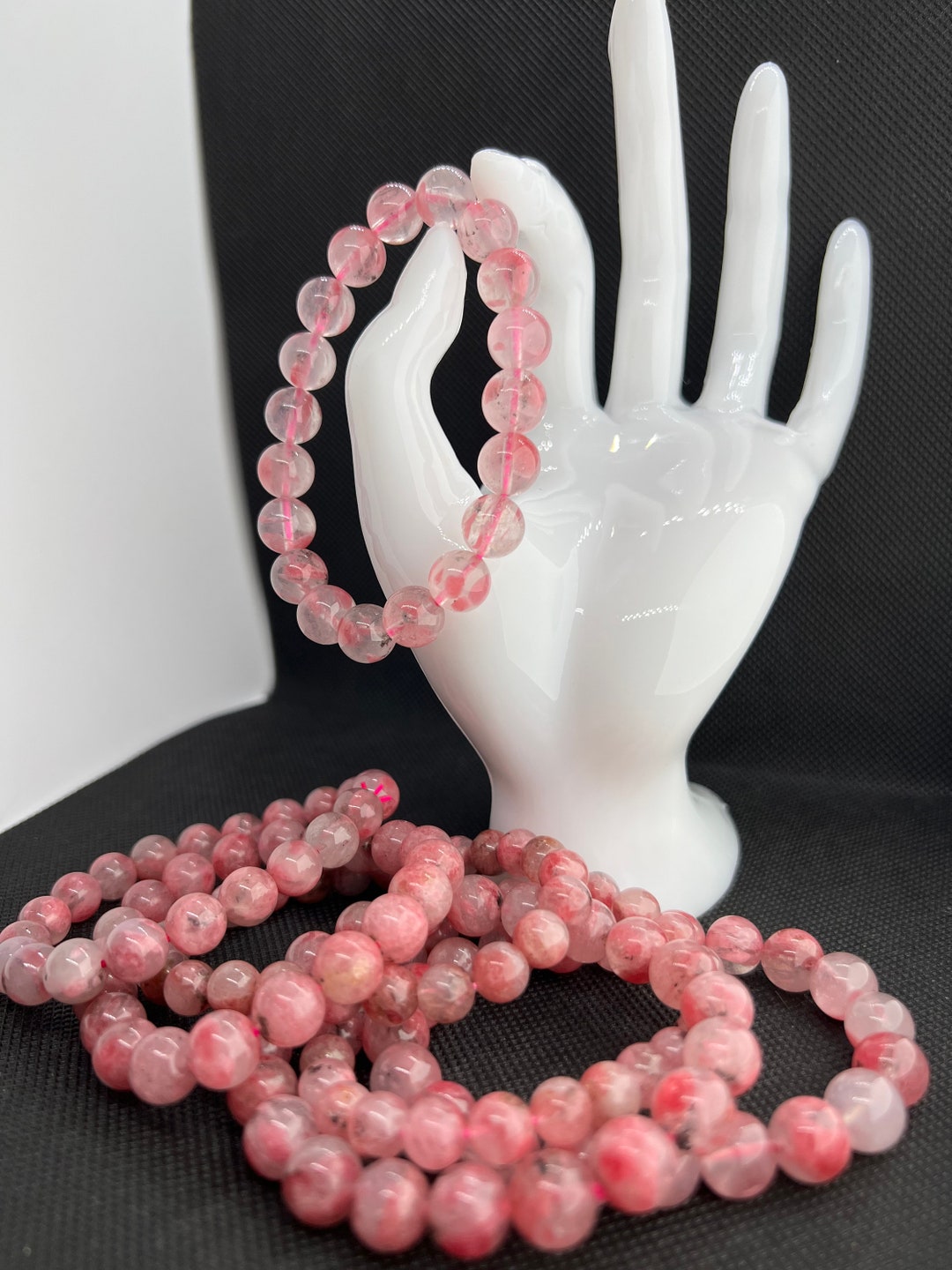 Natural Ice Rhodonite Sakura Cherry Blossom Sakura Rain Bracelet - Etsy