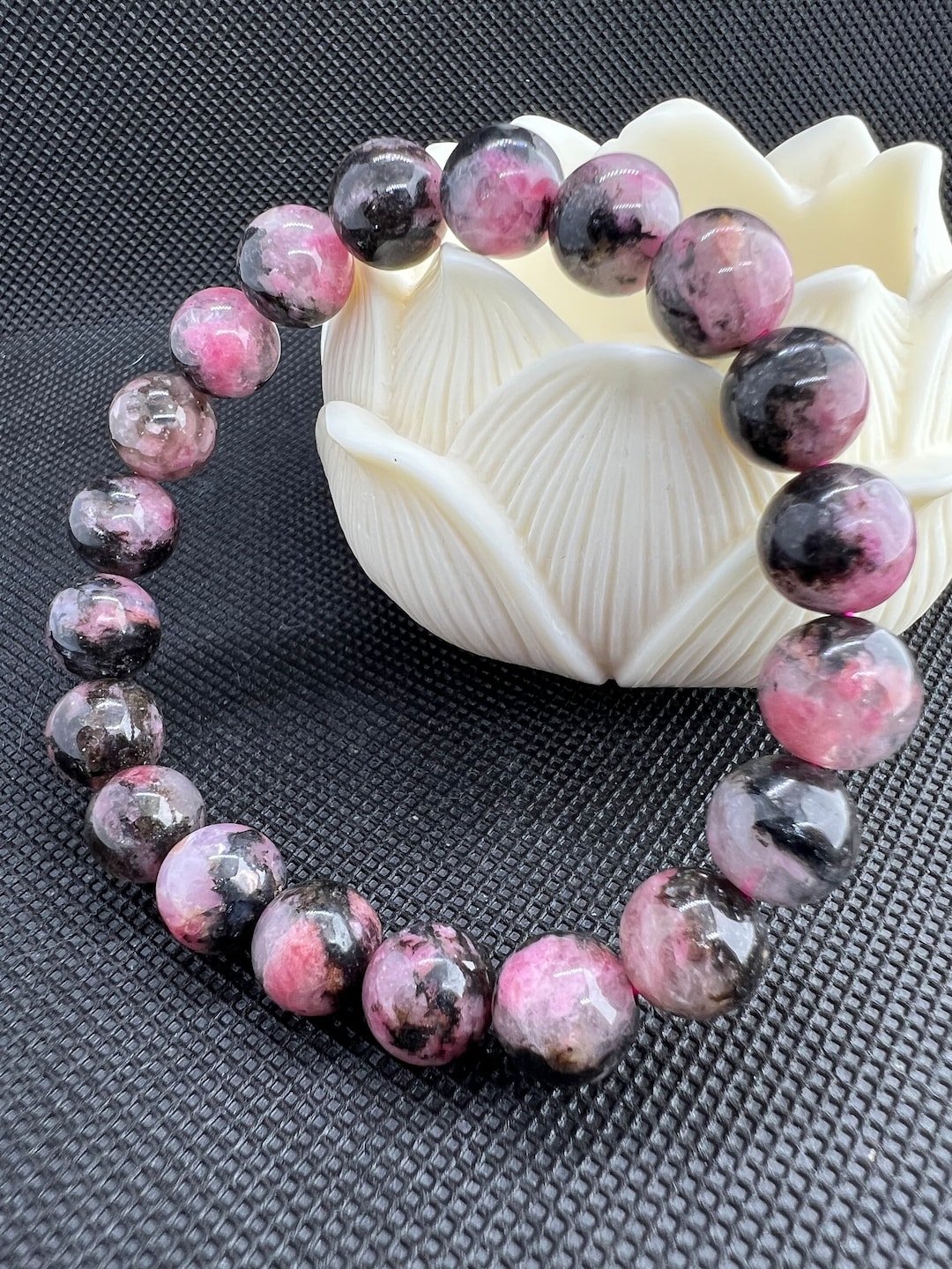 Icy Rhodonite Night Sakura Rain Bracelet - Etsy