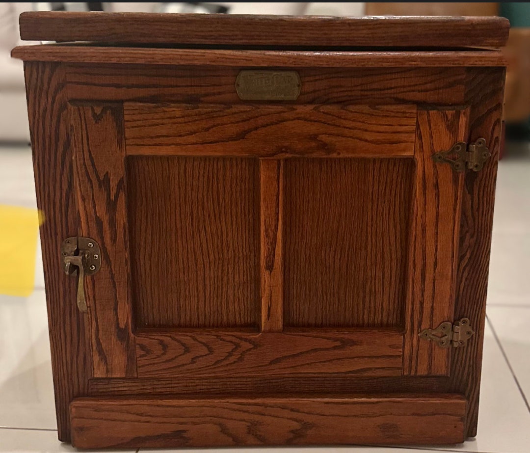 Authentic Vintage White Clad Ice Box With Spinner Top - Etsy