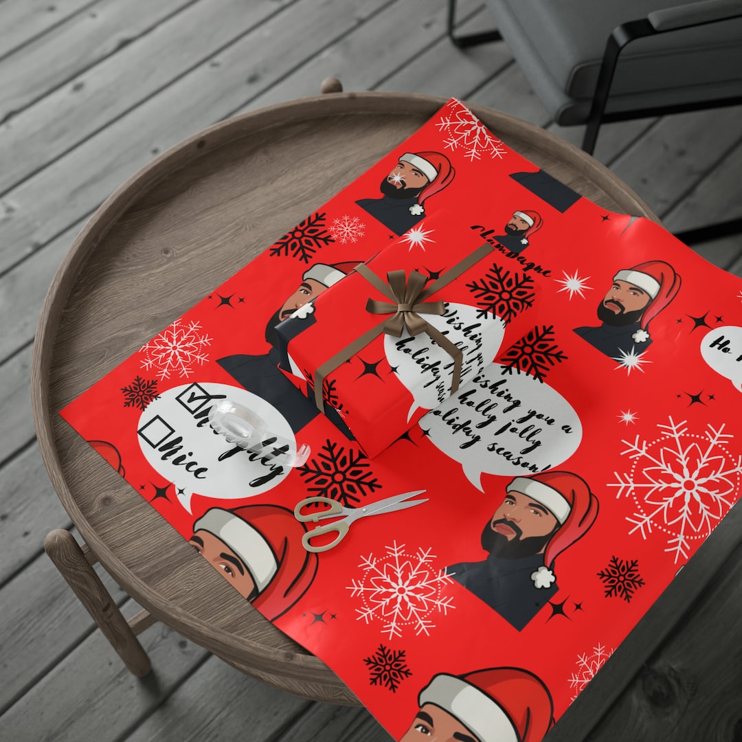 Drake Santa Christmas Wrapping Paper - Etsy