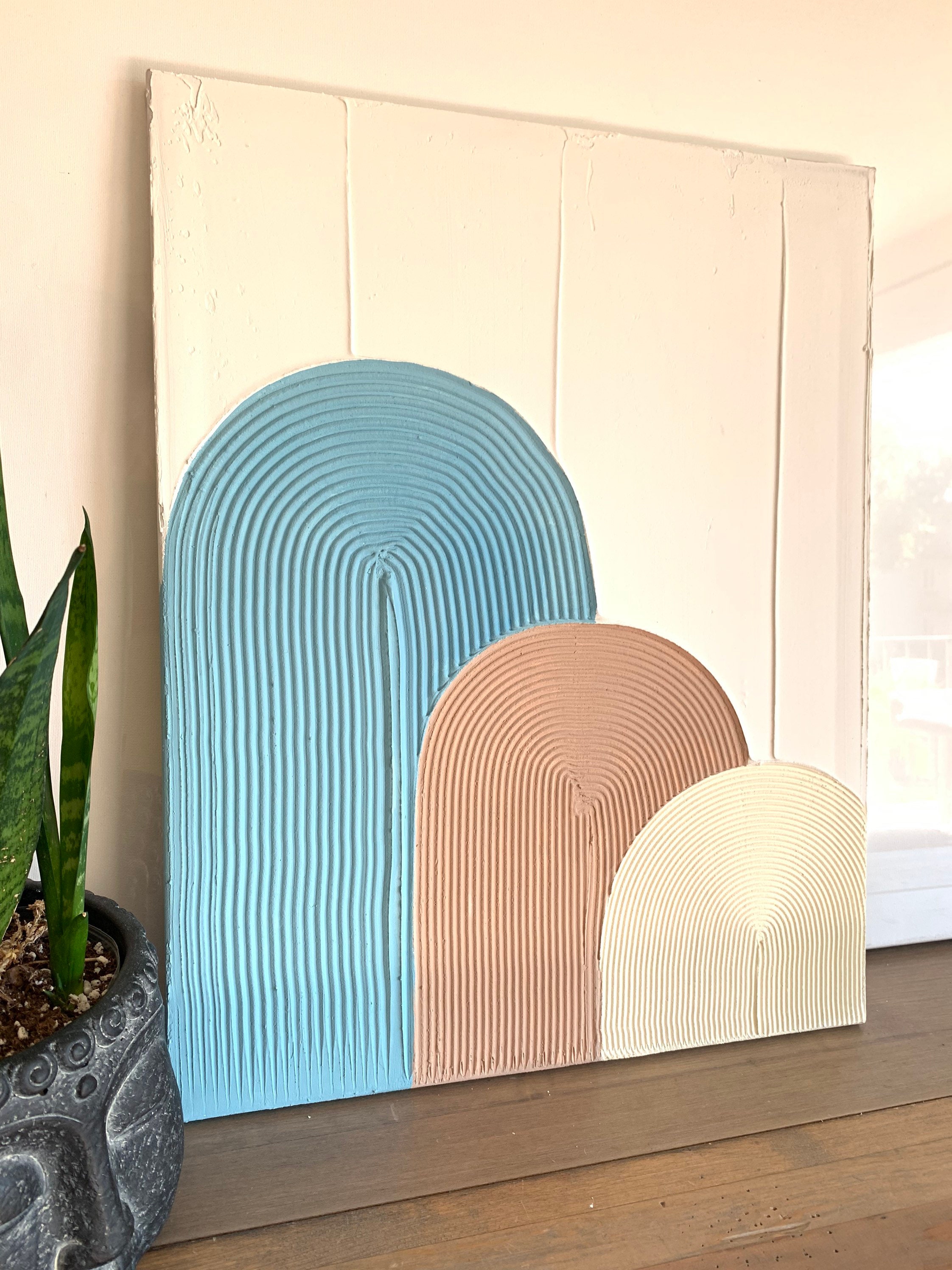 Arch Textured Art Textured Abstract Art White 3D Textured Art White ...