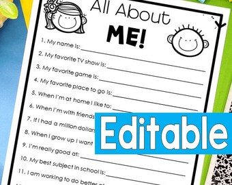Getting to Know You Student Questionnaire, All About Me Survey ...