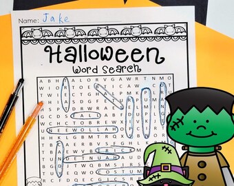 Pumpkin Halloween Word Search Printable - Etsy