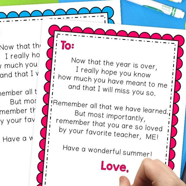 End of School Year Letter Printable, Goodbye Letter to Student ...