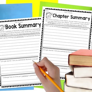 Book Summary and Chapter Summary Worksheet Templates for Fiction ...