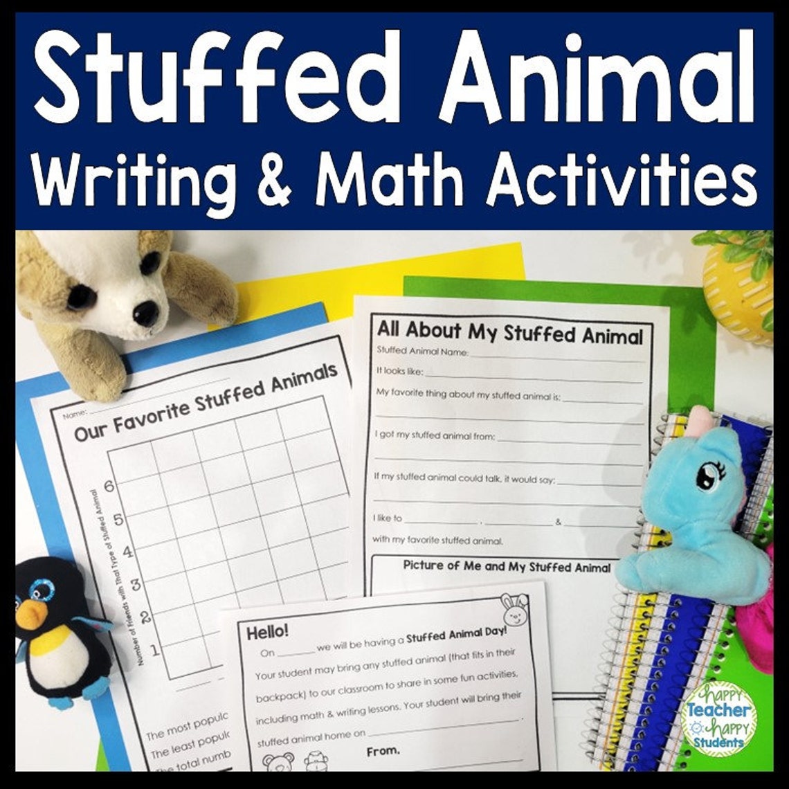 Stuffed Animal Day Writing and Math, Bring Stuffed Animals to School ...
