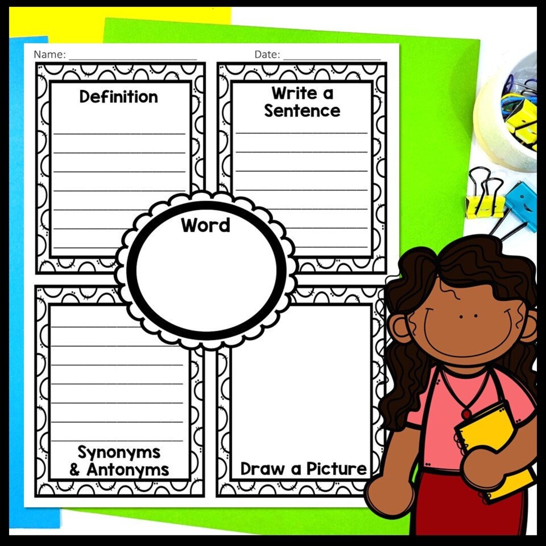 Vocabulary Graphic Organizer in 3 Sizes | Printable Vocabulary ...